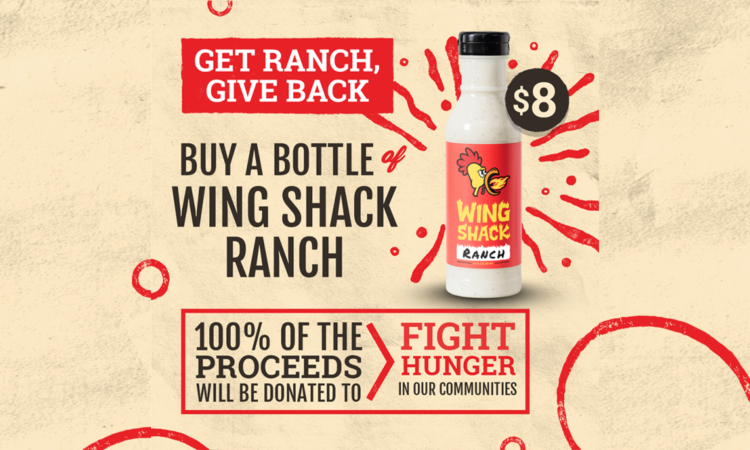 Buy a Bottle. Spread Some Love. Every Drop of Ranch Helps. - Wing Shack ...